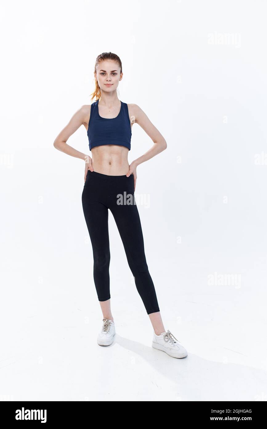 athletic woman slim figure gym workout energy lifestyle Stock Photo - Alamy