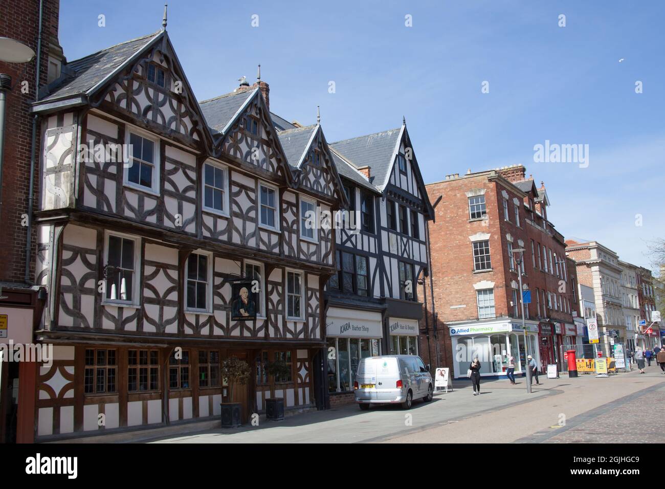 Historic buildings in Gloucester Town Centre in the UK Stock Photo - Alamy