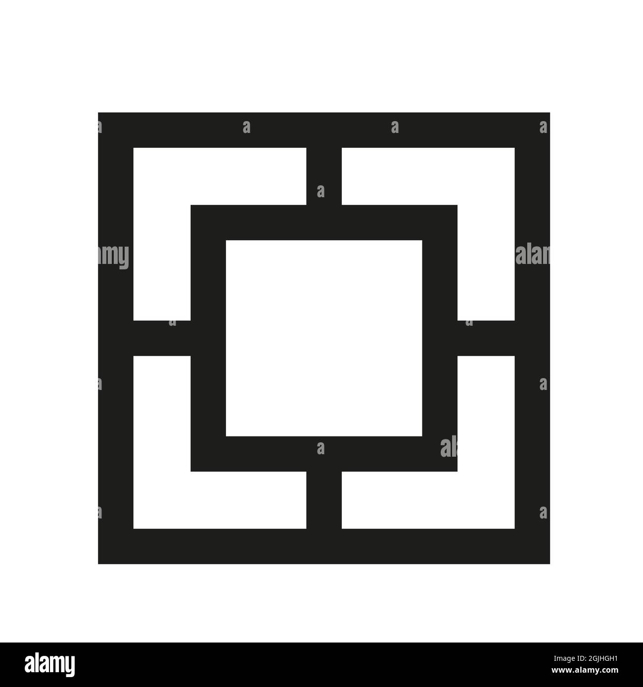 Square with thick walls icon thick square logotype Stock Vector Image ...
