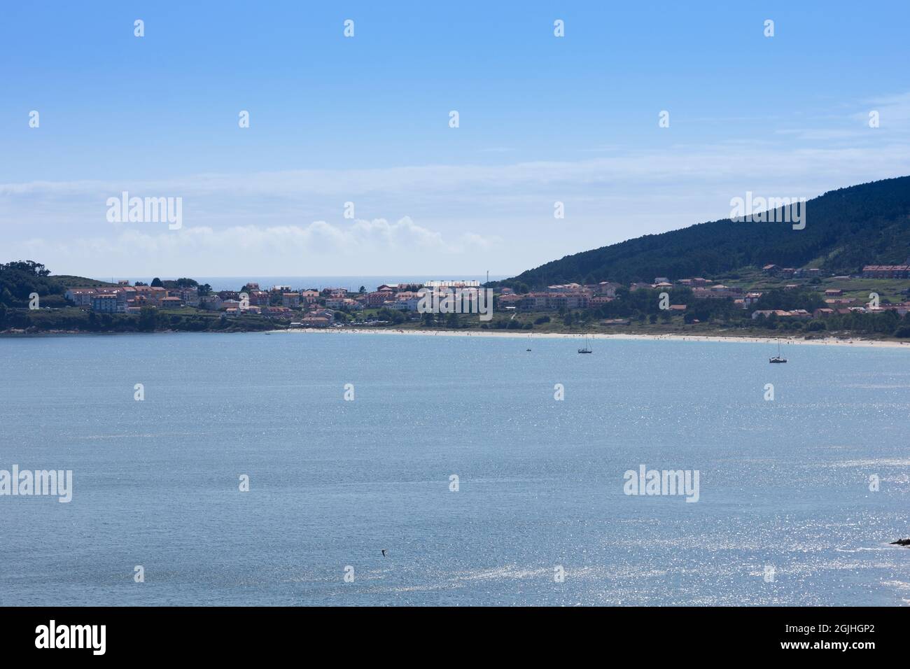 Marine views of the Atlantic Ocean, with calm sea and rocky coast Stock ...