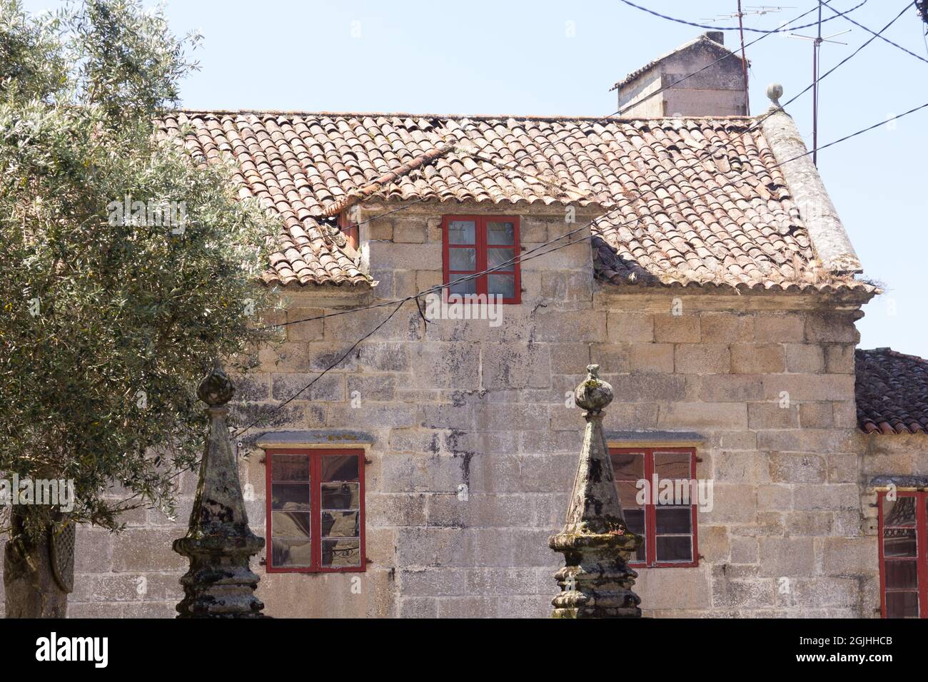Town of Cambados, typical town of Galicia, Spain. Monumental village ...