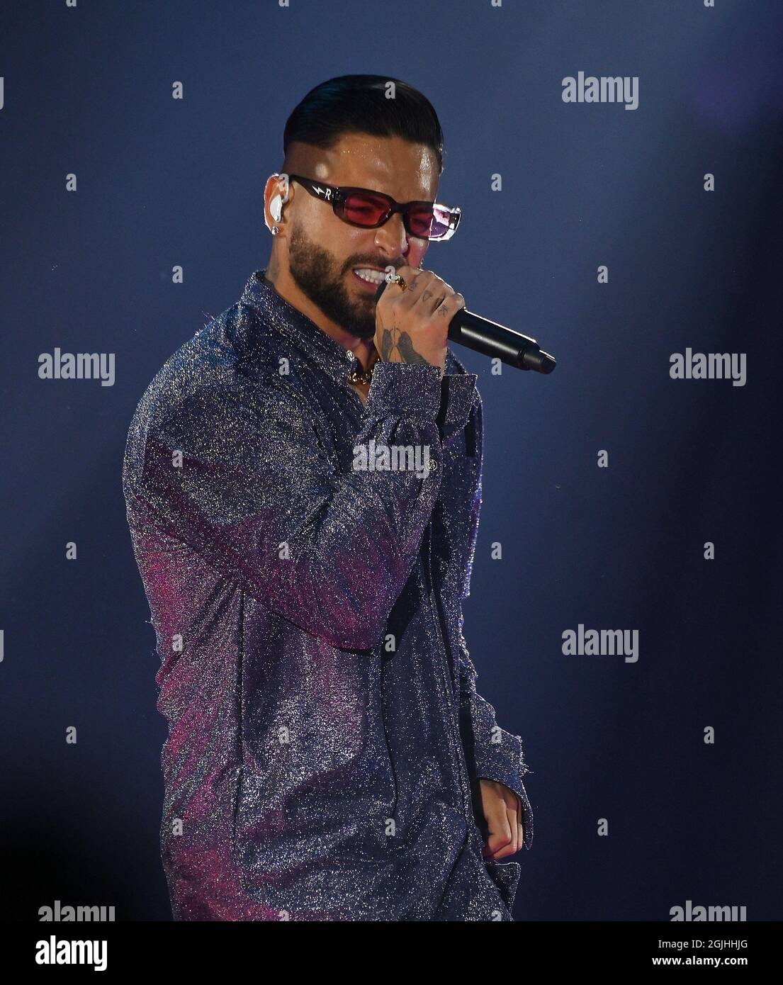 Maluma performs in concert during the 'Papi Juancho' Tour at the SAP ...