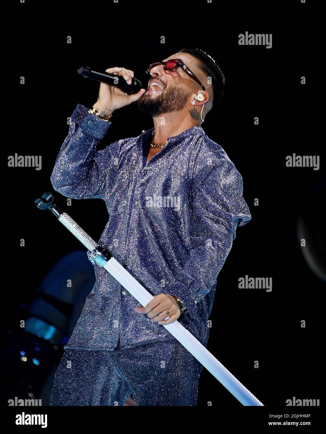 Maluma performs in concert during the 'Papi Juancho' Tour at the SAP ...