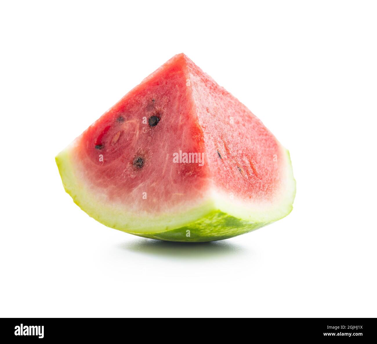 Red sliced watermelon. Pieces of red melon isolated on white background ...