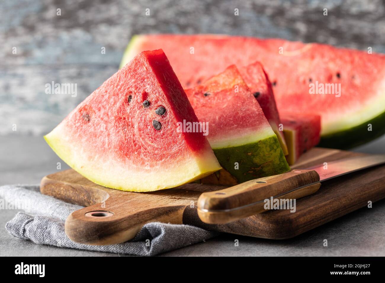 Board half fresh watermelon hi-res stock photography and images - Alamy