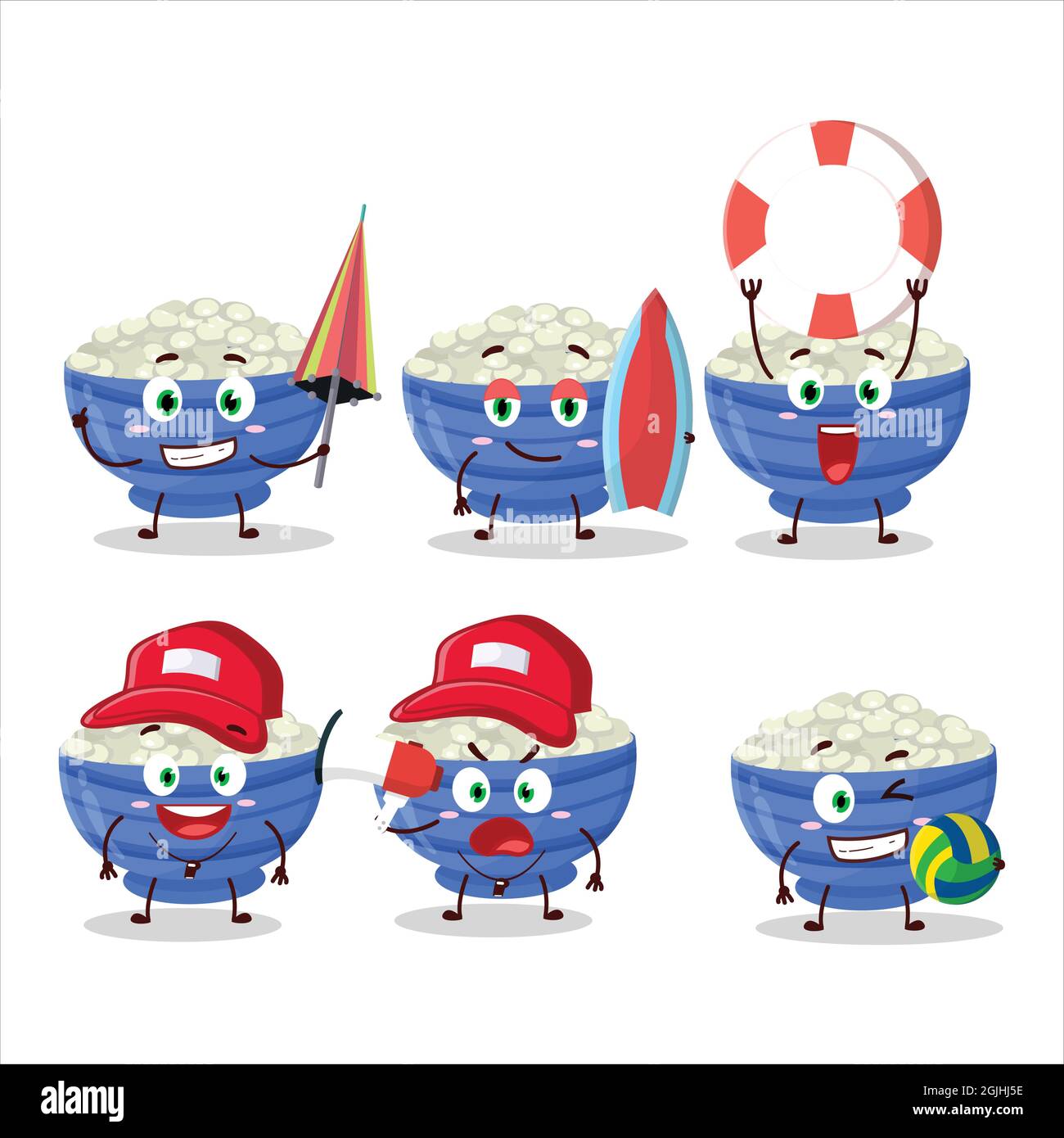 Happy Face navy beans cartoon character playing on a beach. Vector ...