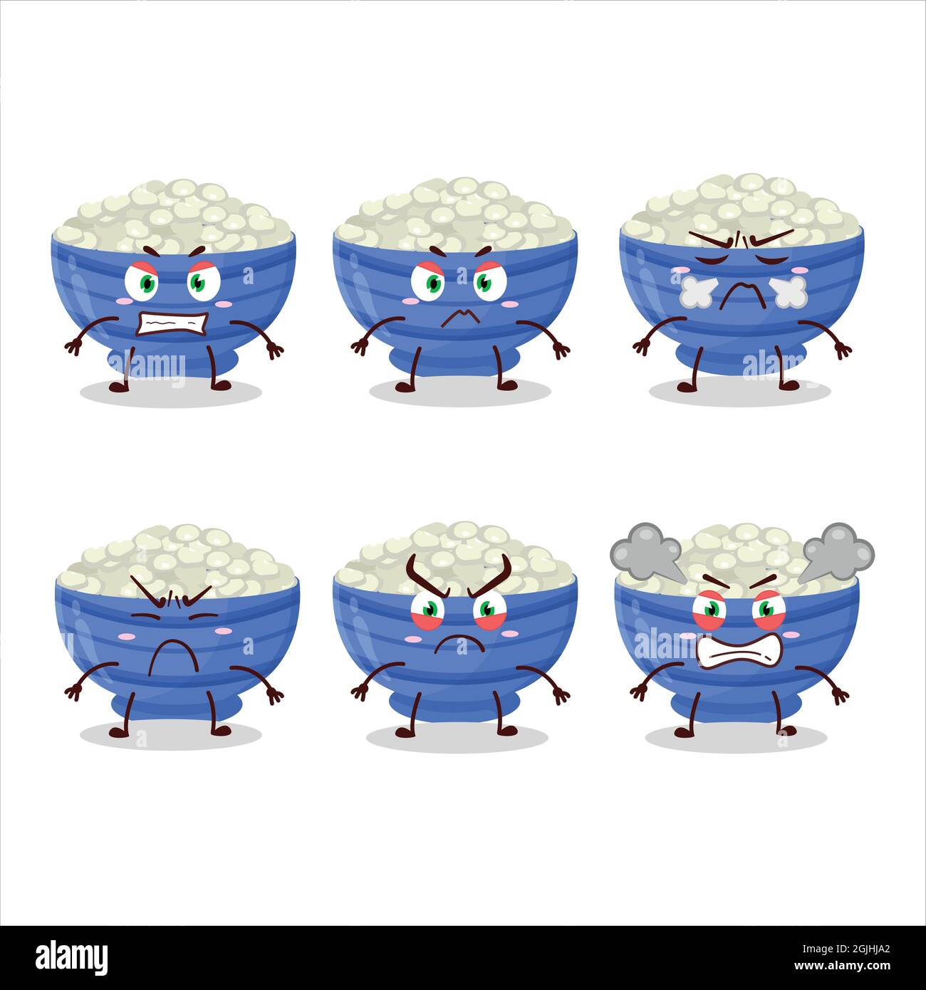 Navy beans cartoon character with various angry expressions. Vector ...