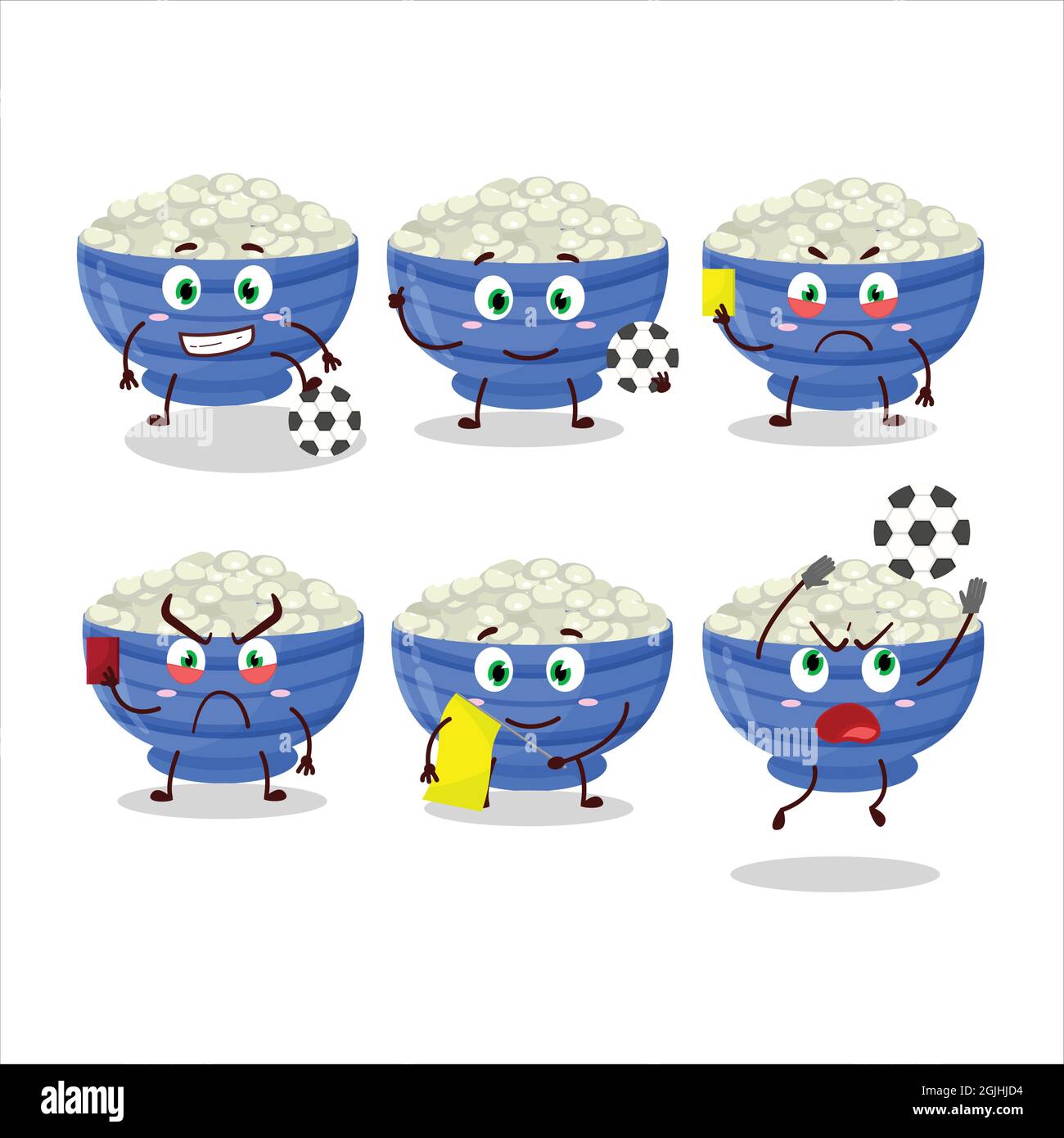 Navy beans cartoon character working as a Football referee. Vector ...