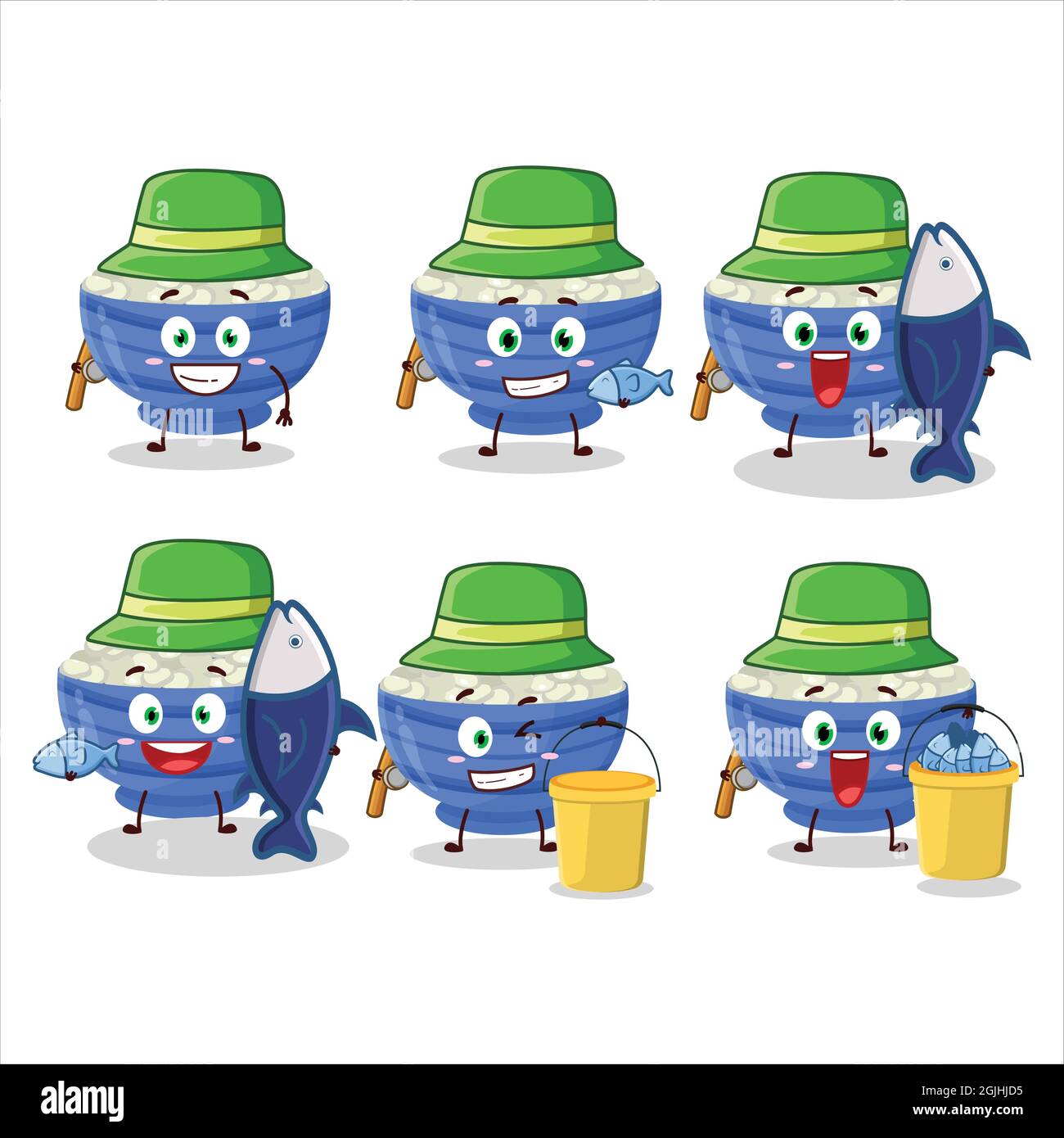 A fisherman navy beans cartoon picture catch a big fish. Vector ...