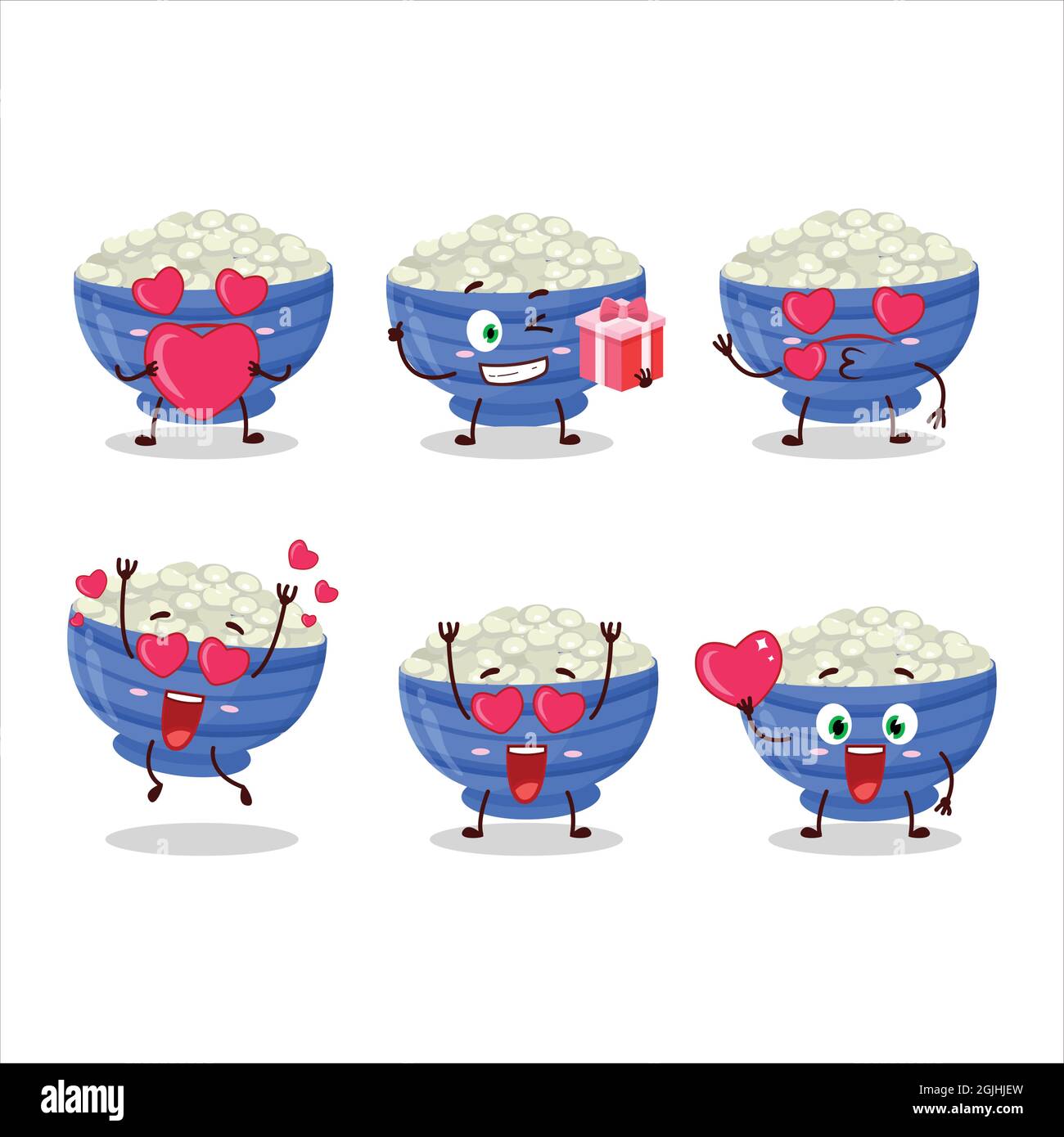 Navy beans cartoon character with love cute emoticon. Vector ...