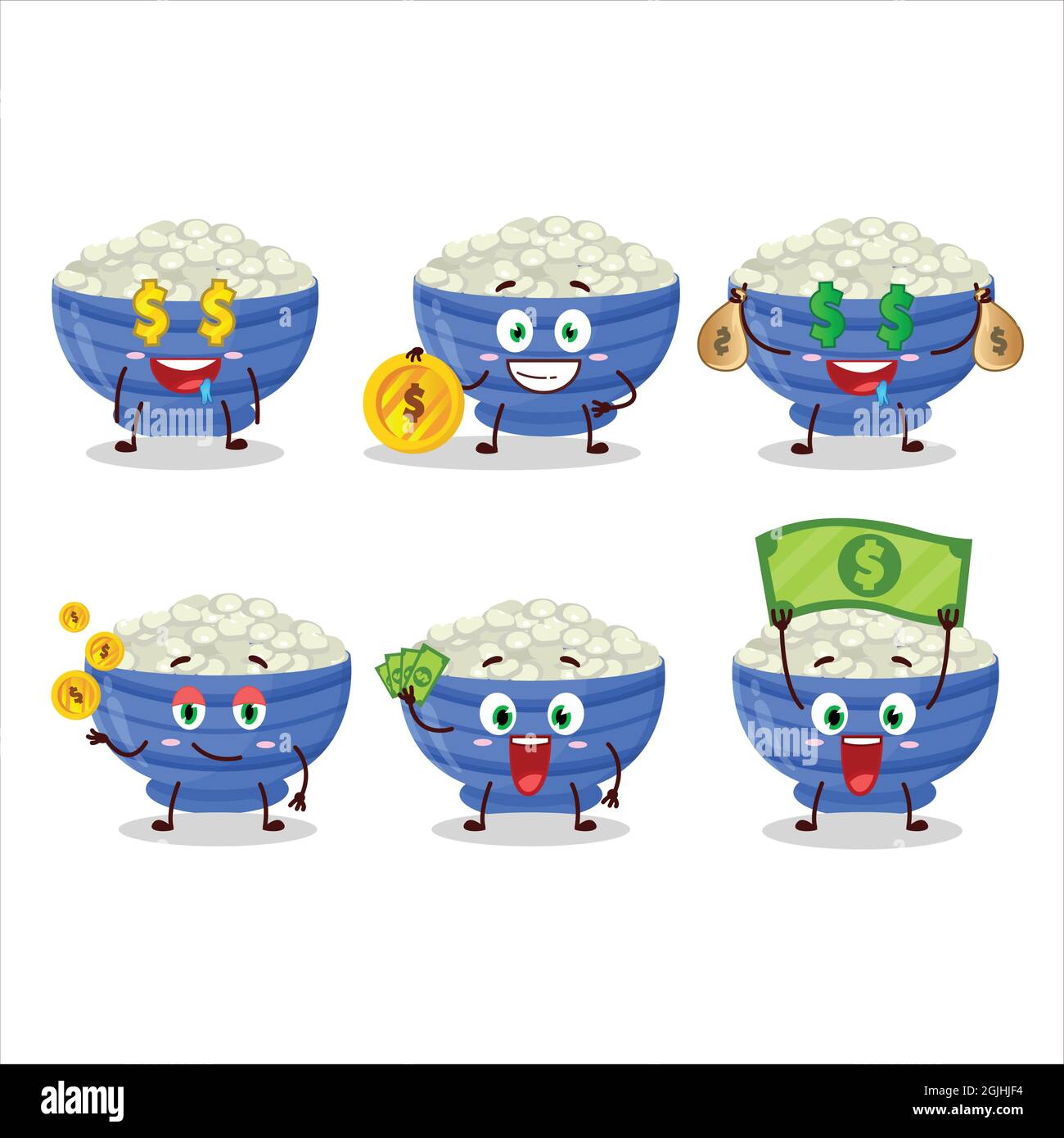 Navy beans cartoon character with cute emoticon bring money. Vector ...