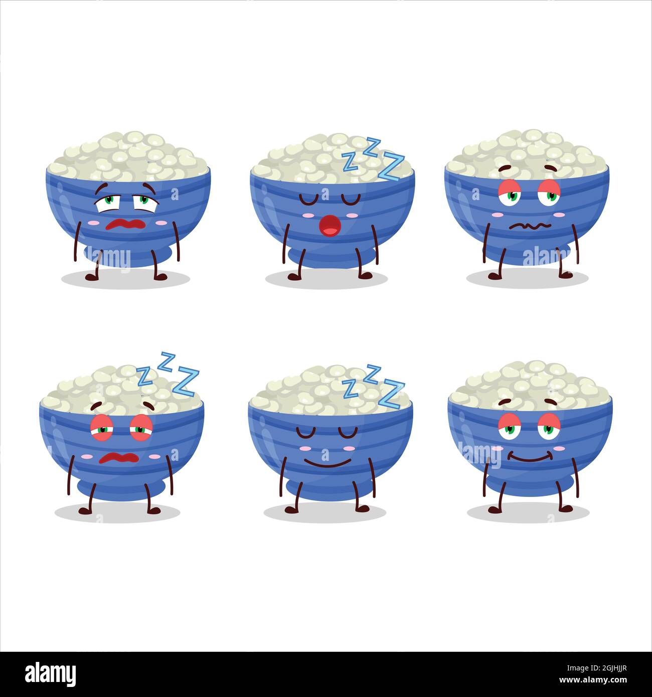 Cartoon character of navy beans with sleepy expression. Vector ...