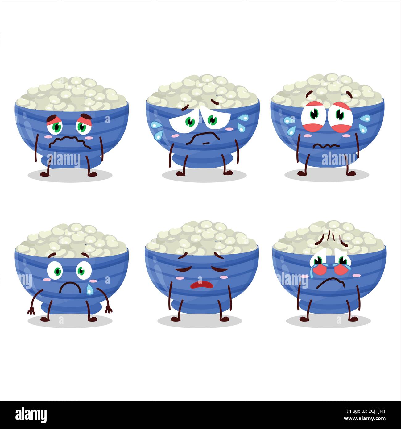 Navy beans cartoon character with sad expression. Vector illustration ...