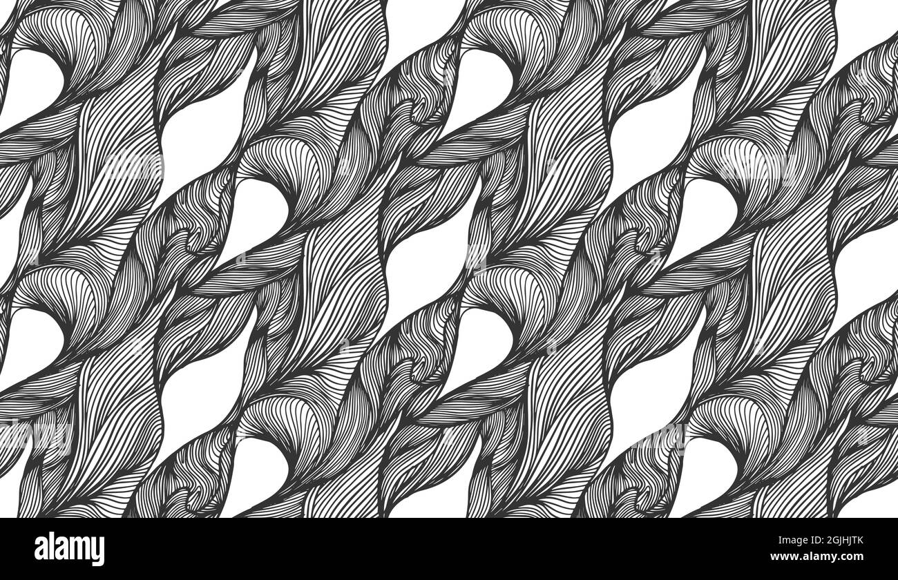 Modern sketch flow pattern. Abstract geometric decoration element ...