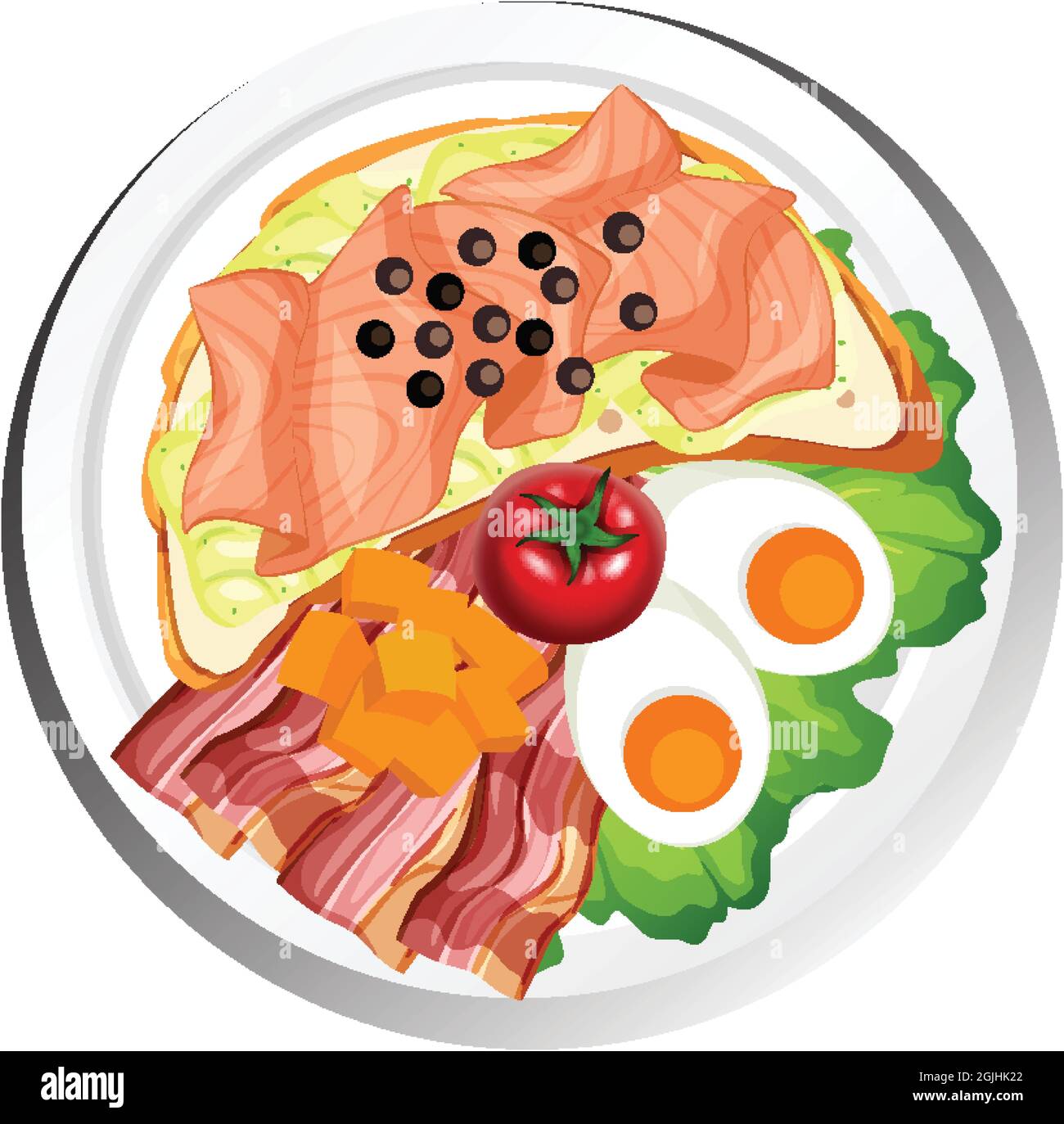 Healthy breakfast dish isolated illustration Stock Vector Image & Art ...