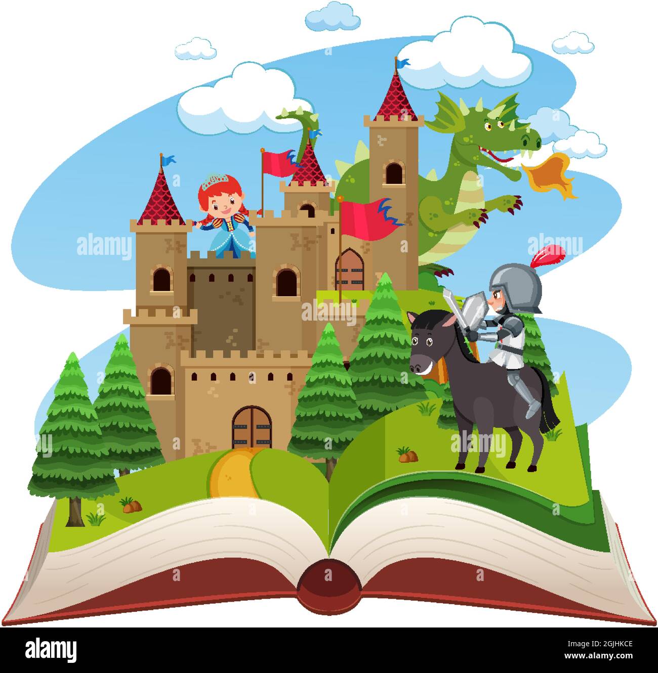 Medieval open book theme illustration Stock Vector Image & Art - Alamy