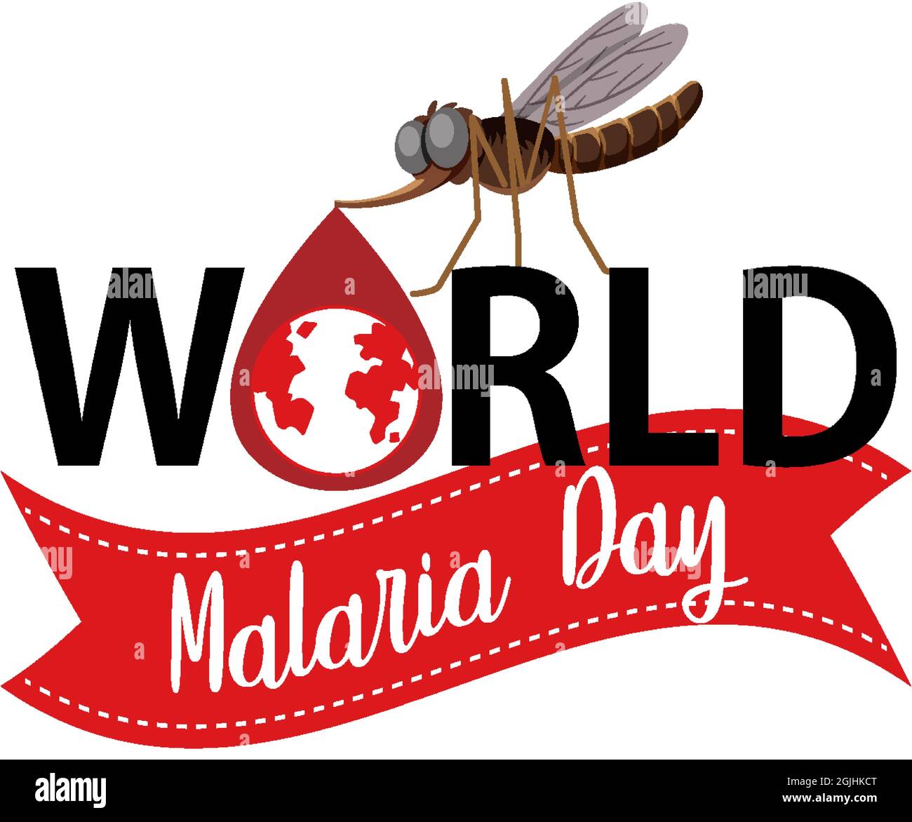 World Malaria Day logo or banner with mosquito illustration Stock ...