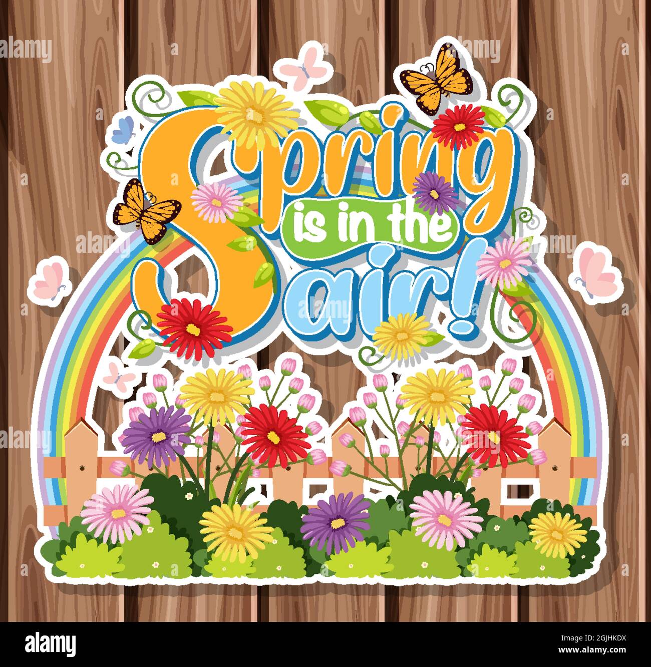 Floral spring calligraphic text illustration Stock Vector Image & Art ...