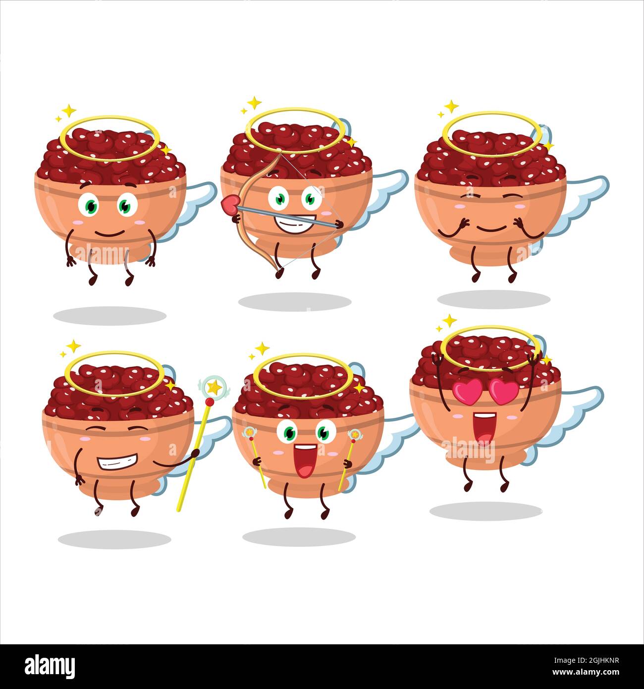 Kidney beans cartoon designs as a cute angel character. Vector ...