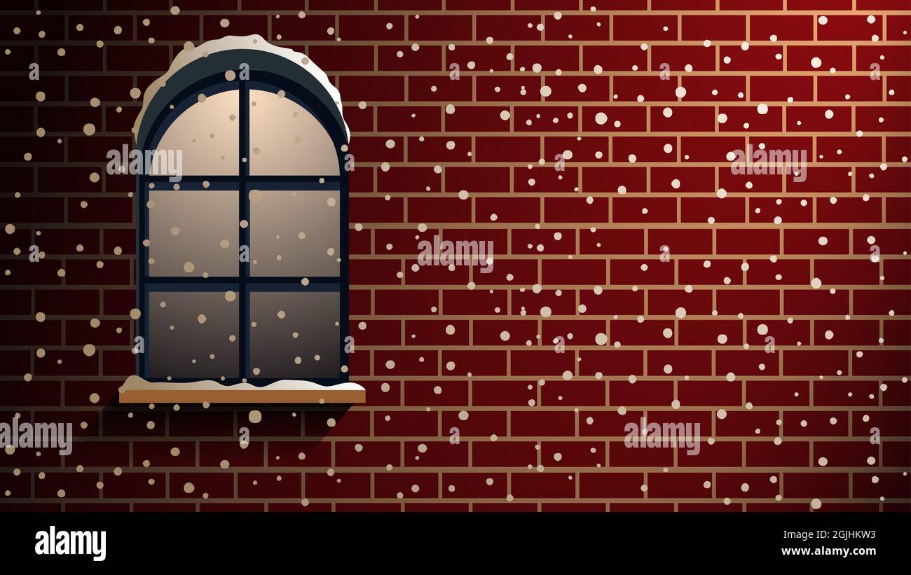 Celebrate Christmas with the family. Window illuminated while it is ...