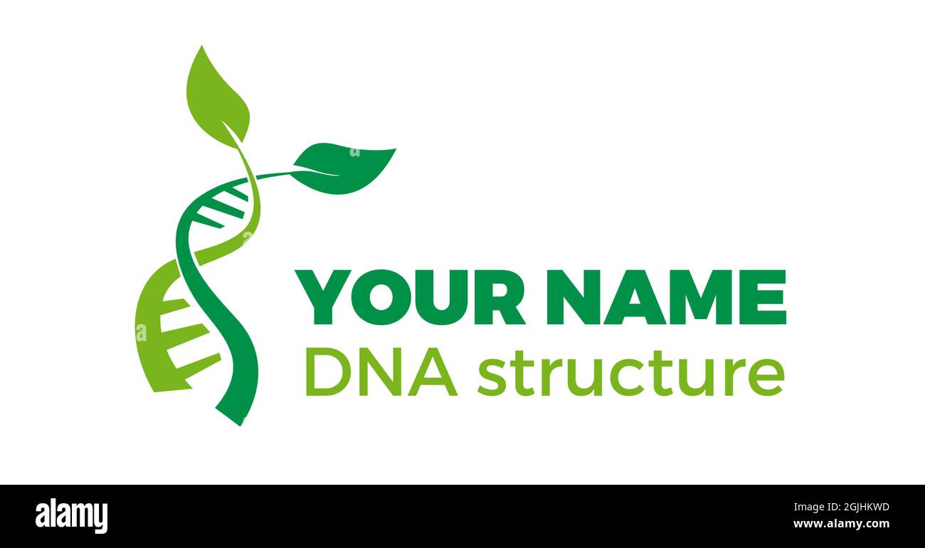 Vector logo DNA and genetics. Biological research in nature. Structure ...