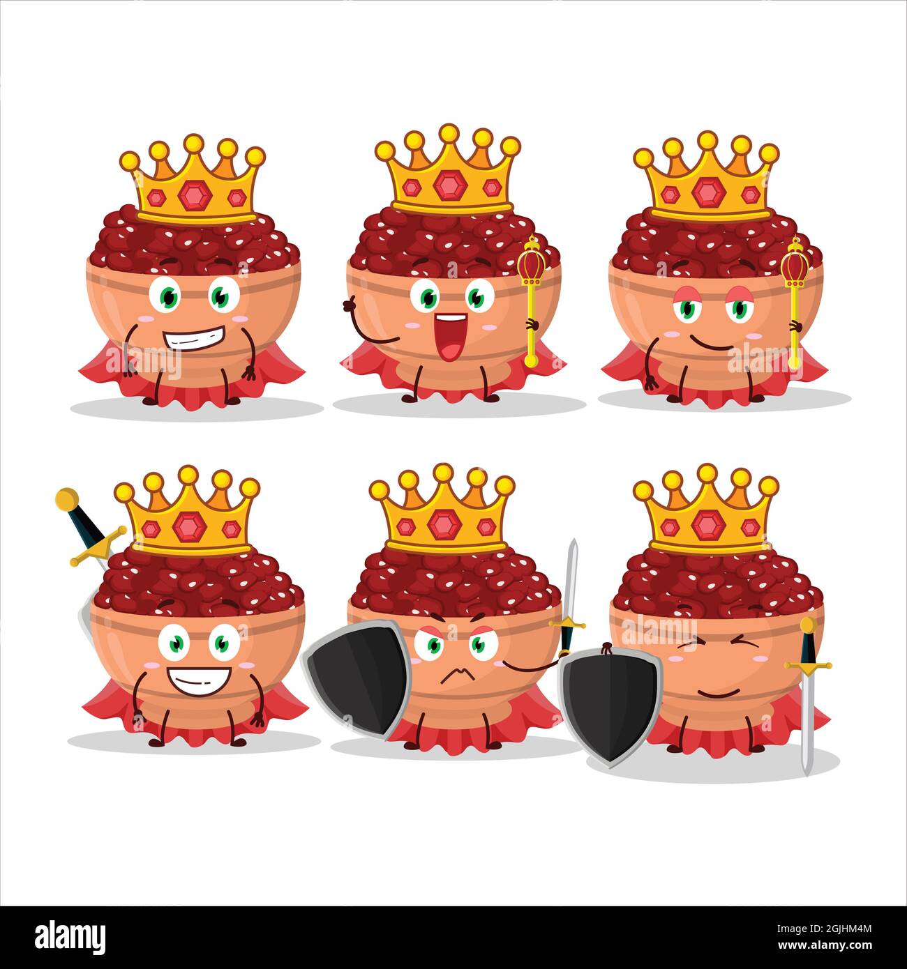 A Charismatic King kidney beans cartoon character wearing a gold crown ...