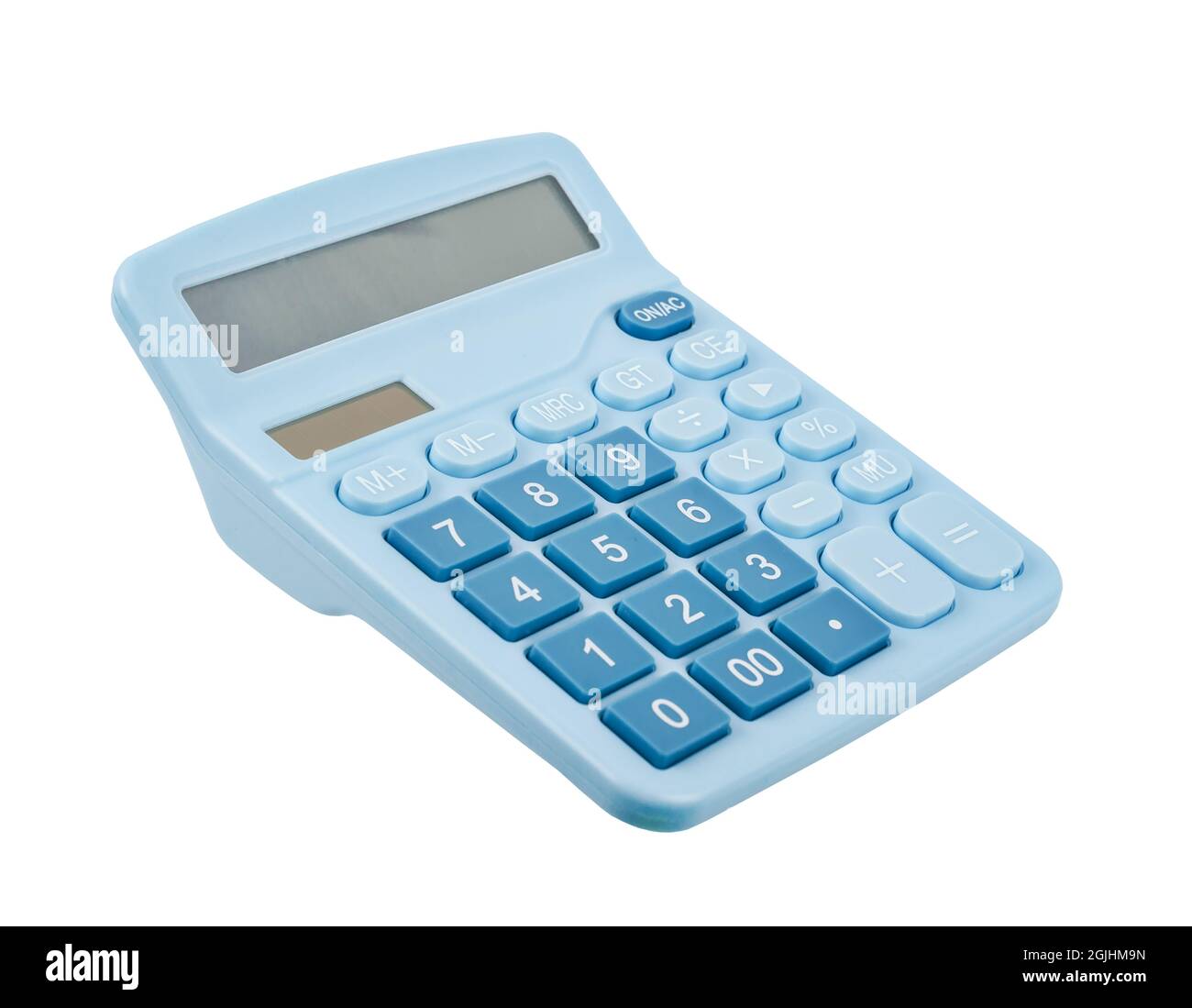 Calculator blue color isolated on white background, save clipping path ...
