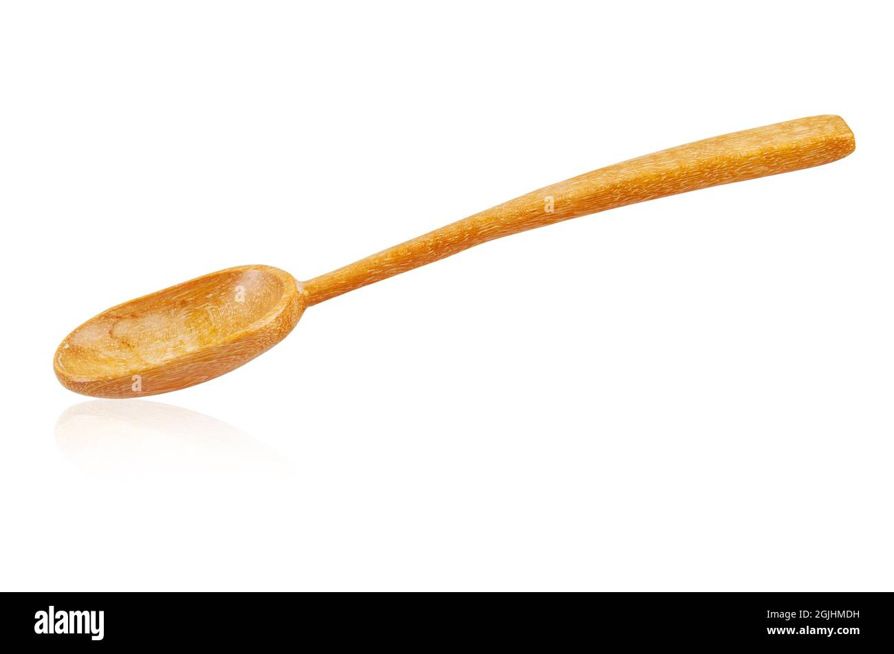 Empty wooden spoon isolated on white background, save clipping path ...