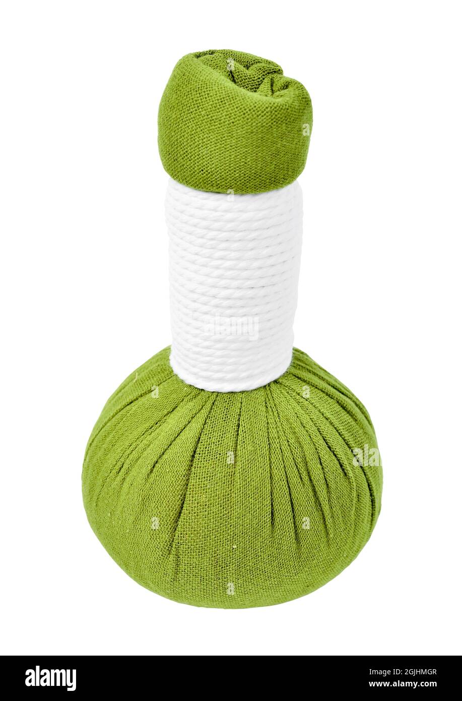 Herbal green compress balls for spa treatment isolated on white ...