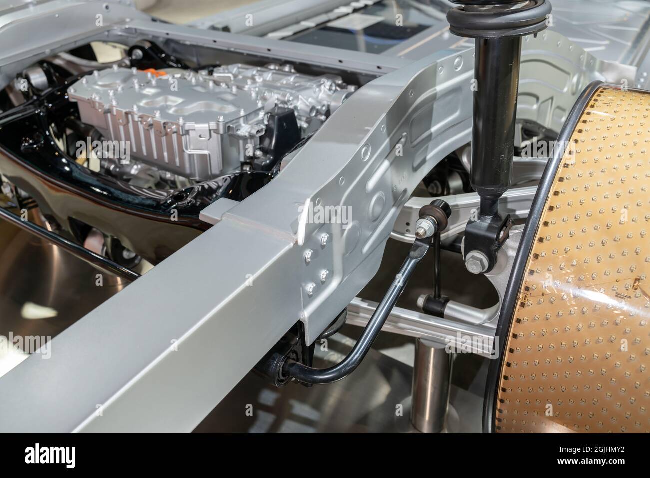 Closeup of an engine in an electricity-powered car Stock Photo - Alamy