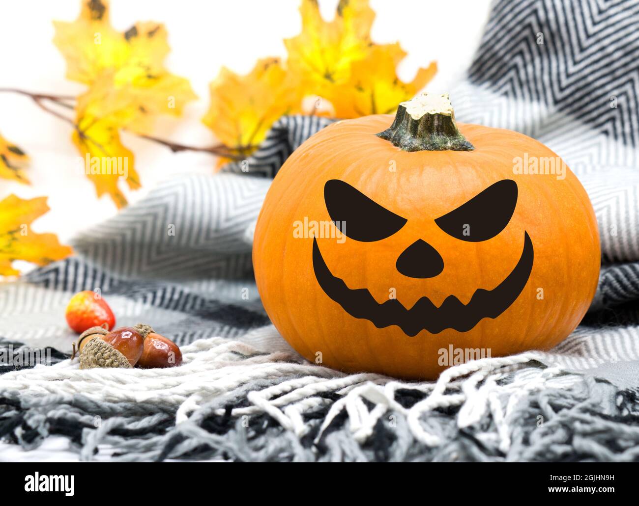Halloween pumpkins smile and scrary eyes for party night Stock Photo ...