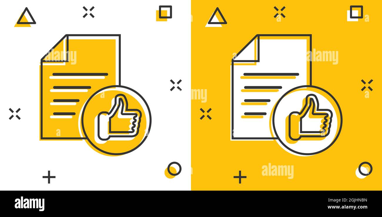 Approved document icon in comic style. Authorize cartoon vector ...