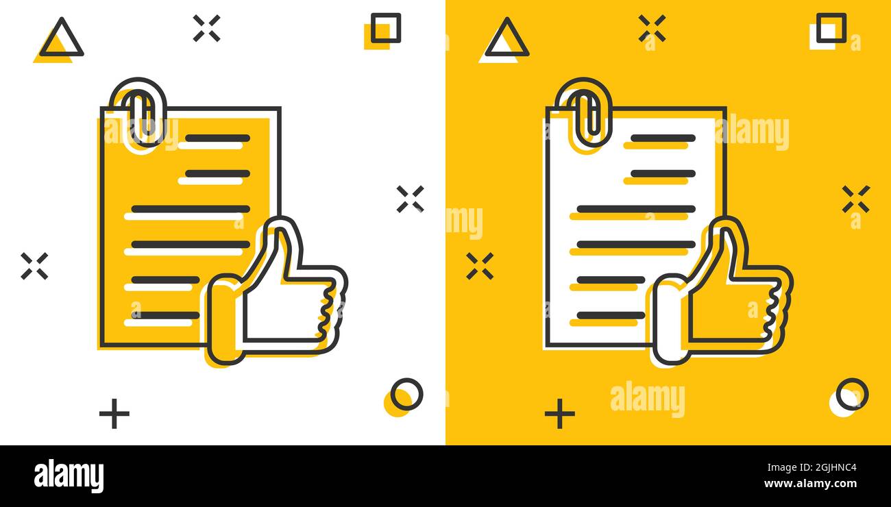 Approved document icon in comic style. Authorize cartoon vector ...