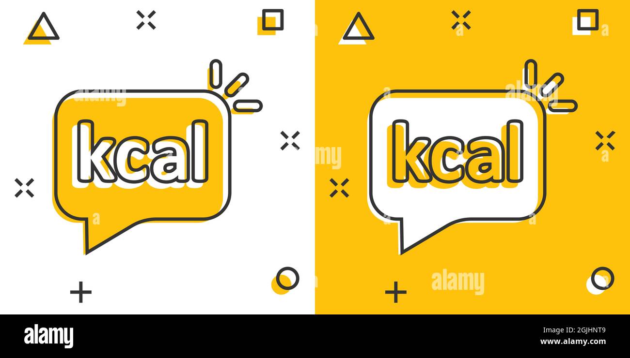 Kcal icon in comic style. Diet cartoon vector illustration on white ...