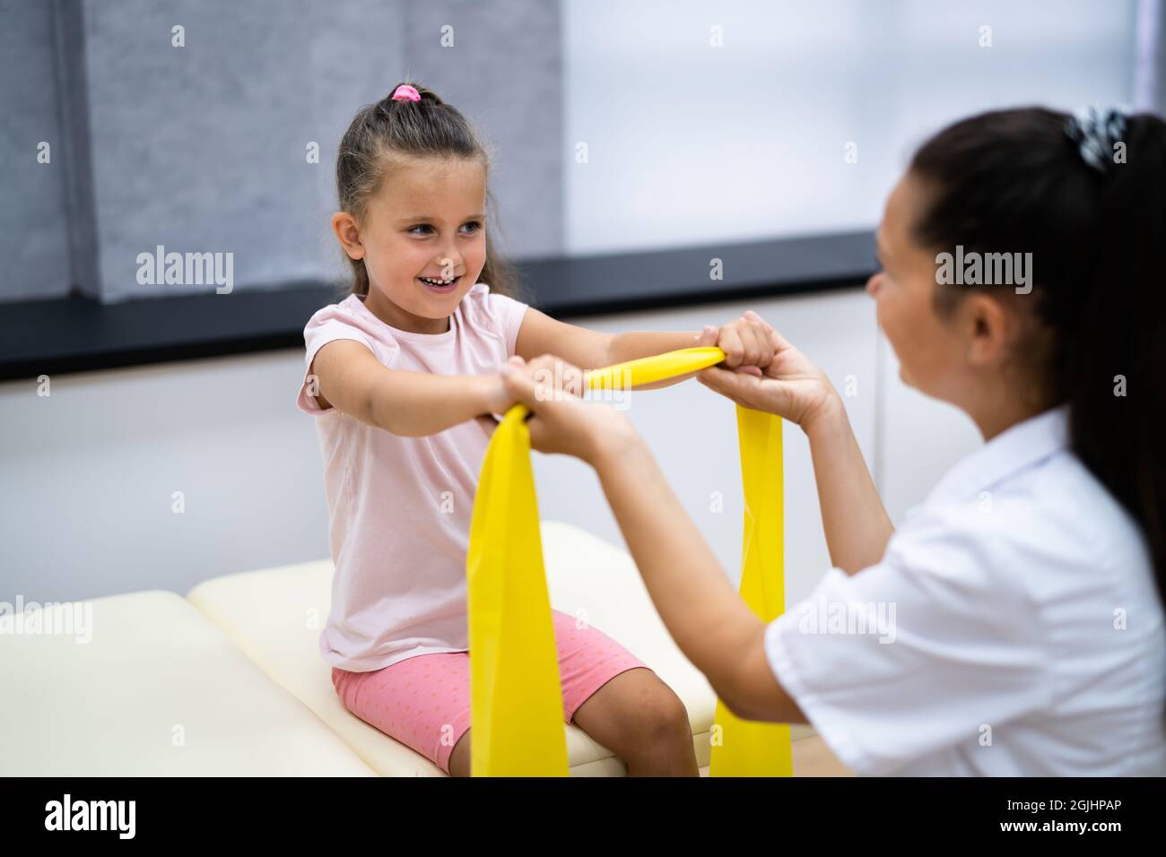 Pediatric Therapy Band And Physical Rehab. Orthopedics Doctor Stock ...