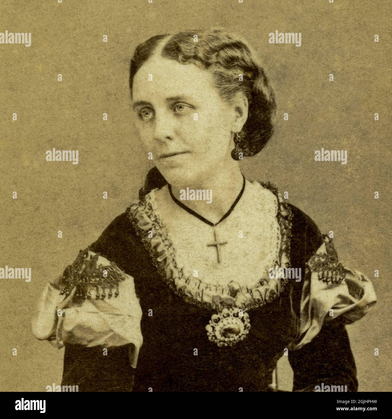 Square detail from portrait of the Victorian English operatic soprano ...