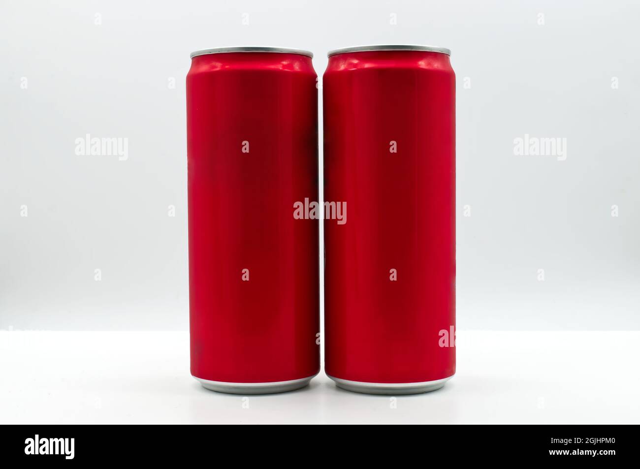 Red Cans isolated on white background Stock Photo - Alamy