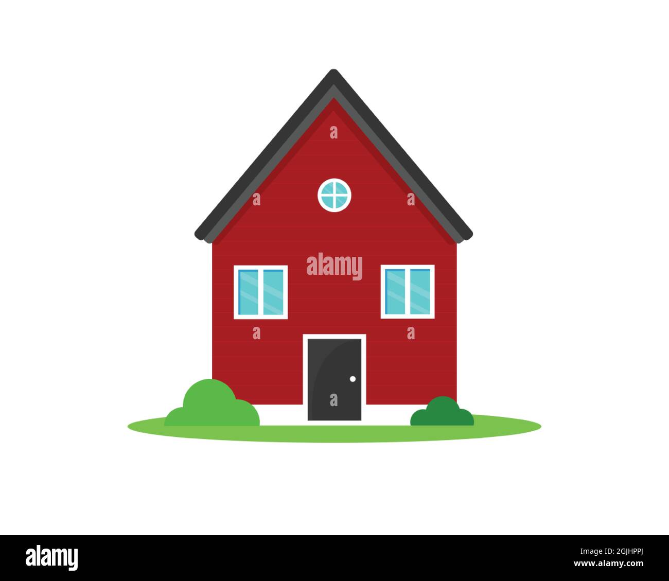 A cute red house. Flat vector illustration Stock Vector Image & Art - Alamy