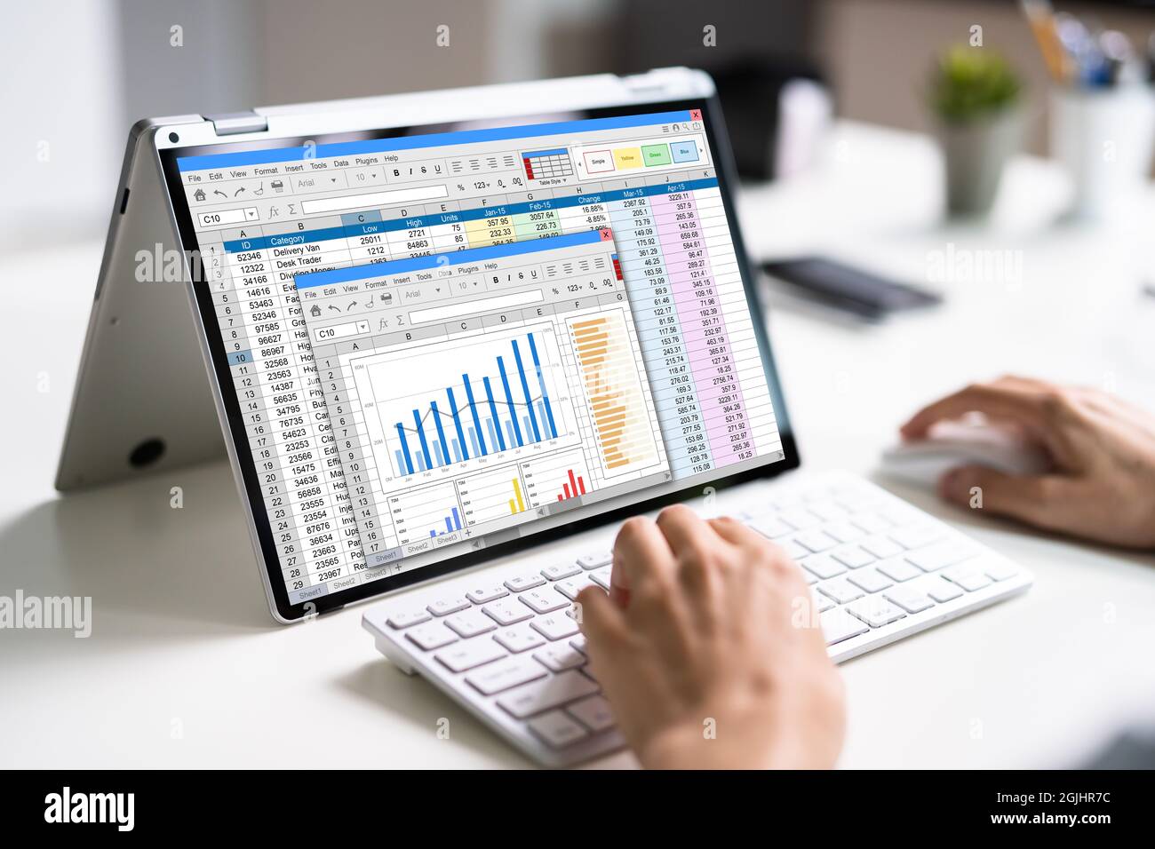 Spreadsheet Data Business Work On Office Tablet Stock Photo - Alamy