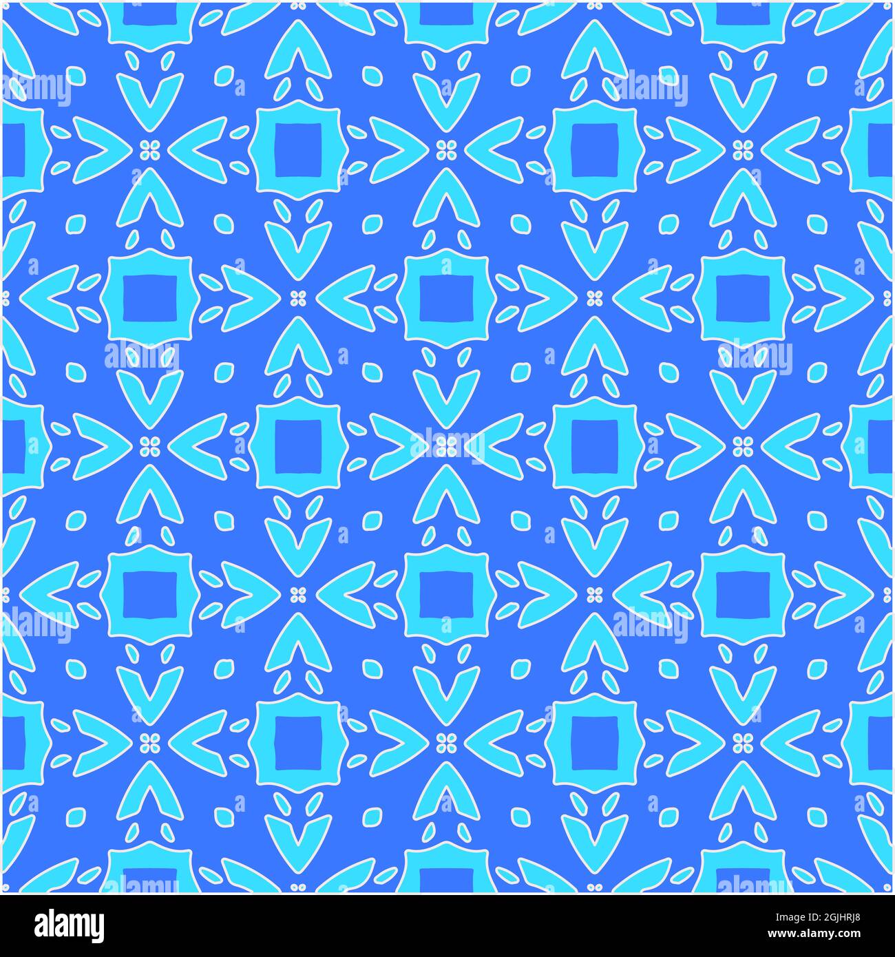 Geometric vector pattern with azure and blue color. simple ornament for ...