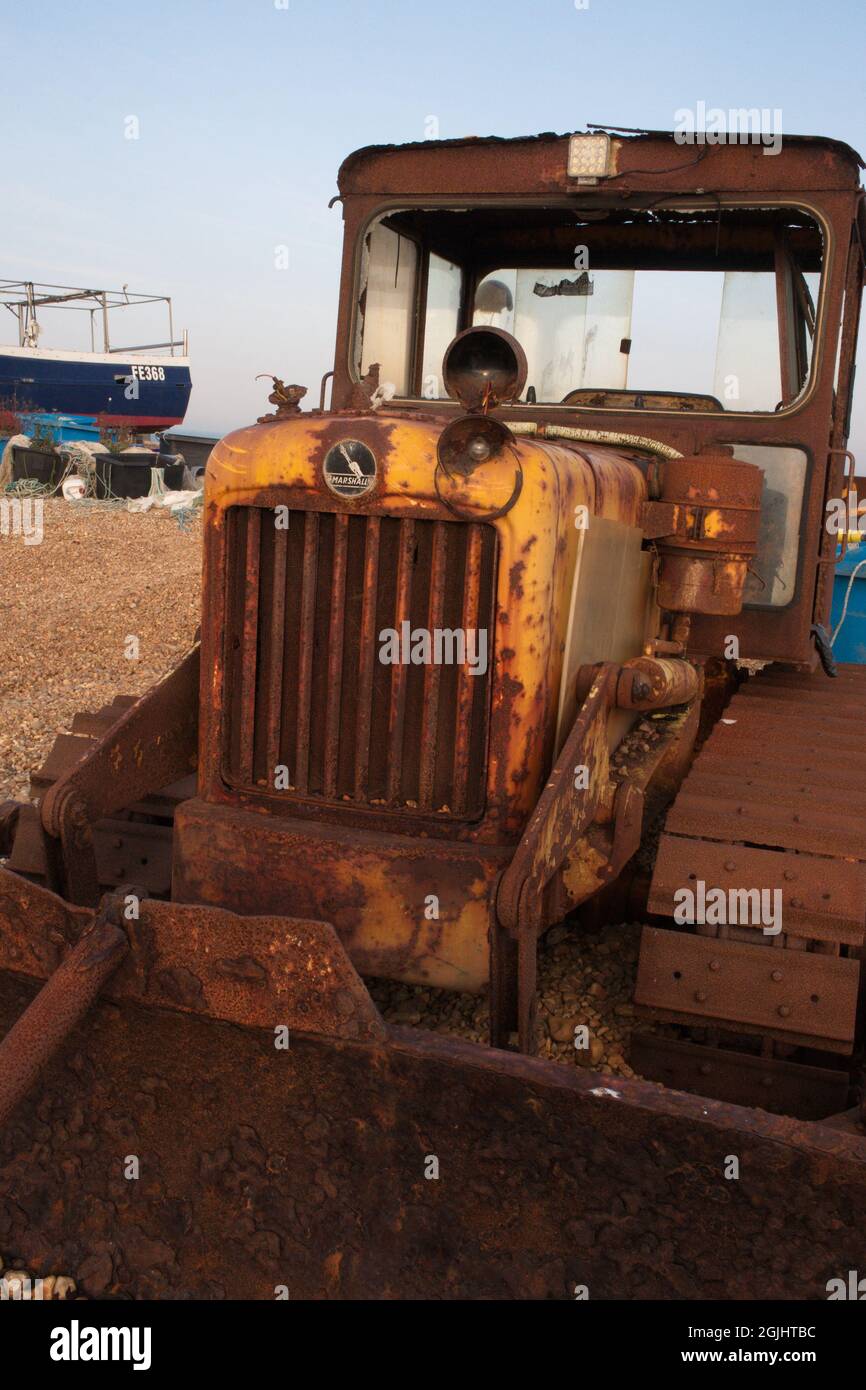 Rusty Bulldozer on Beach Stock Photo - Alamy