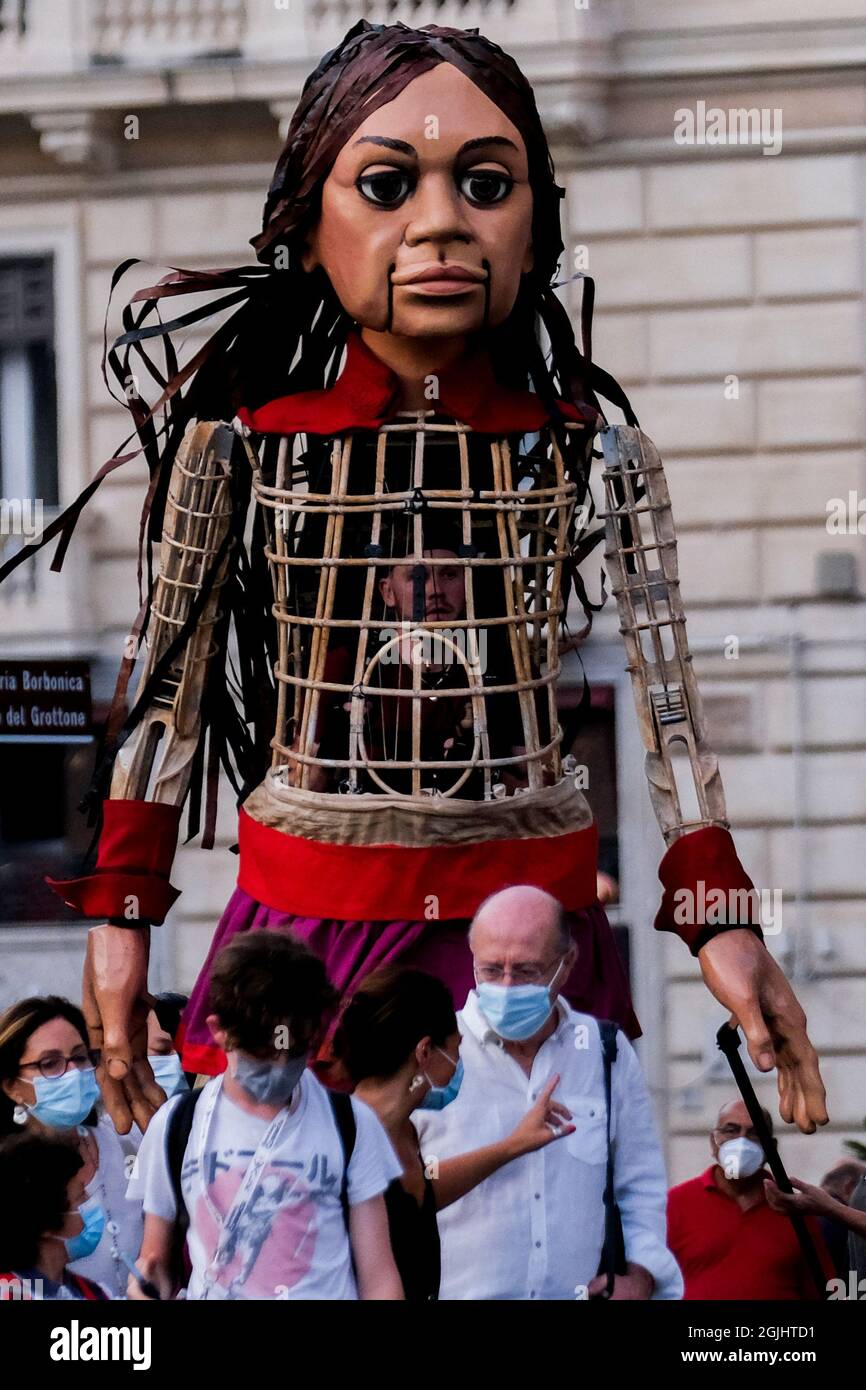 Little Amal, a giant puppet depicting a young Syrian refugee child ...
