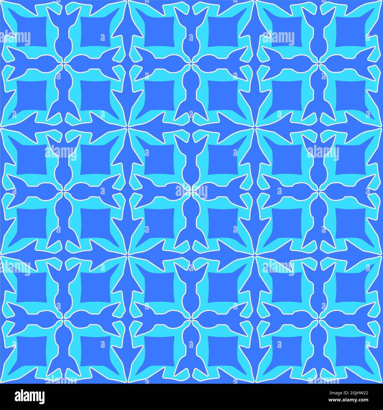 Geometric vector pattern with azure and blue color. simple ornament for ...