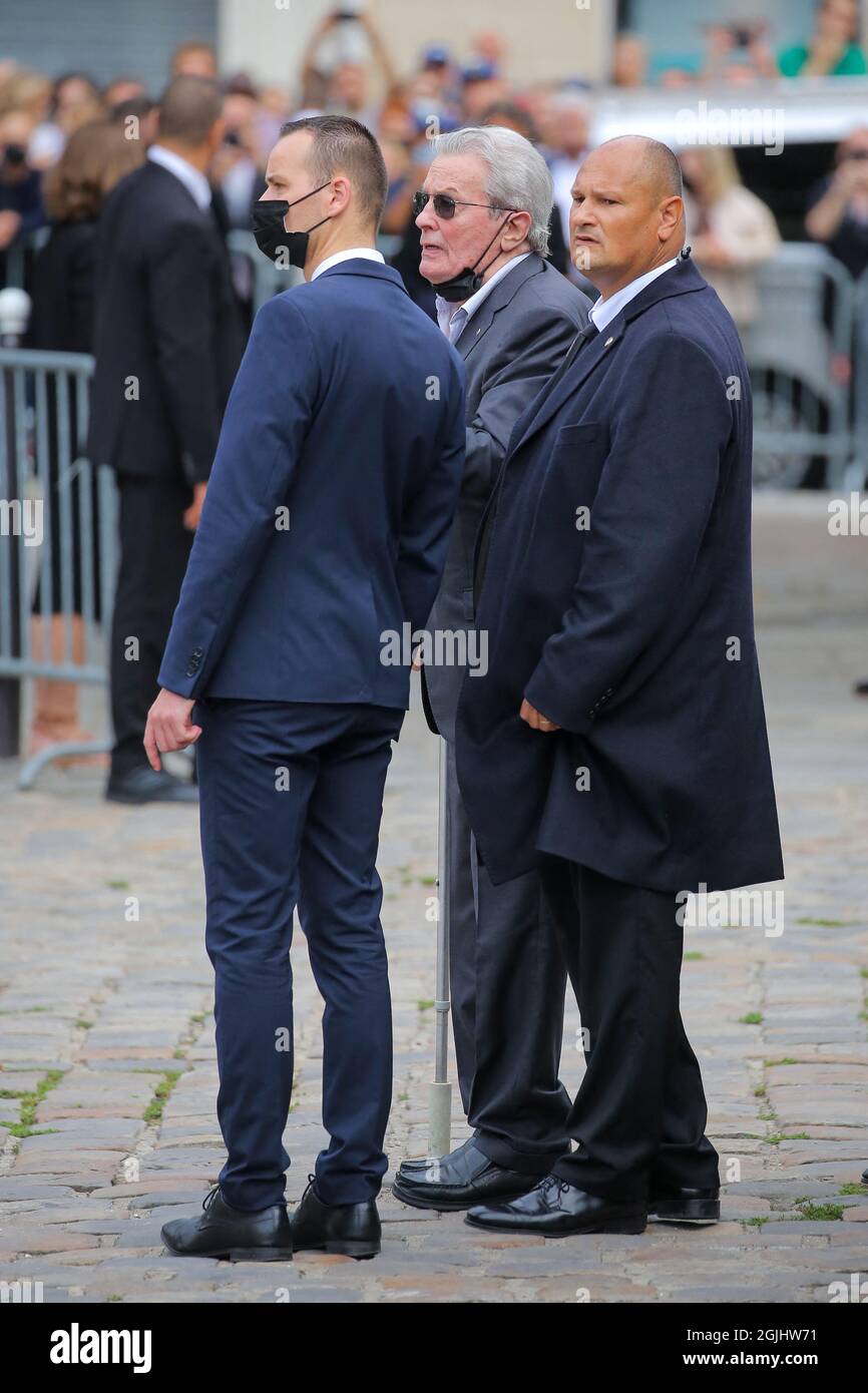 Paris, France. 10th Sep, 2021. Alain Delon during Jean-Paul Belmondo's ...