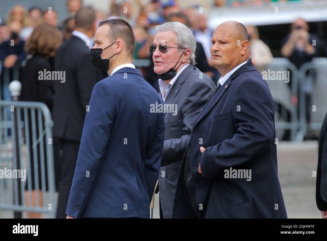 Paris, France. 10th Sep, 2021. Alain Delon during Jean-Paul Belmondo's ...