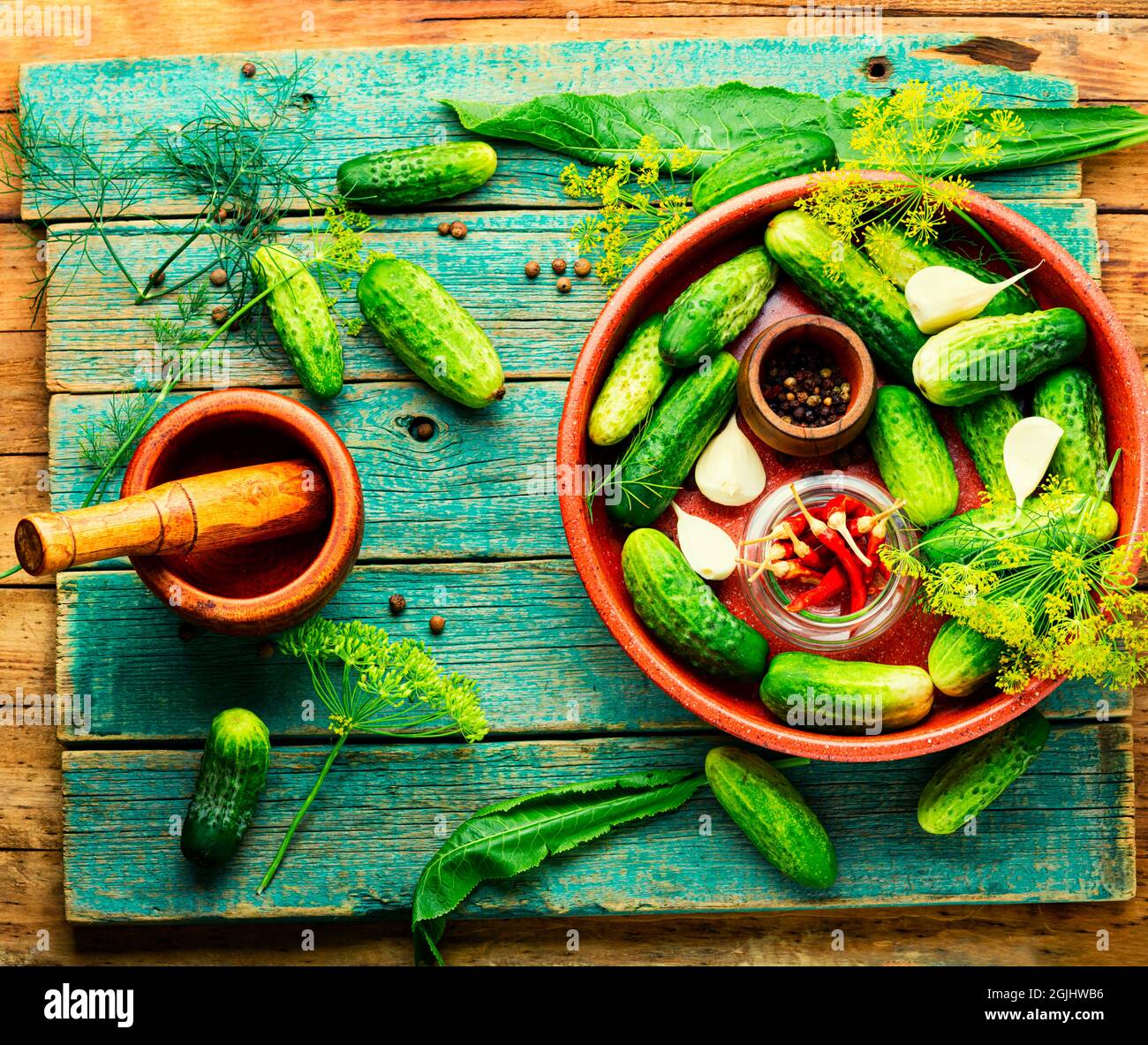 Salted homemade cucumbers.Cooking process.Canned gherkin.Marinated ...