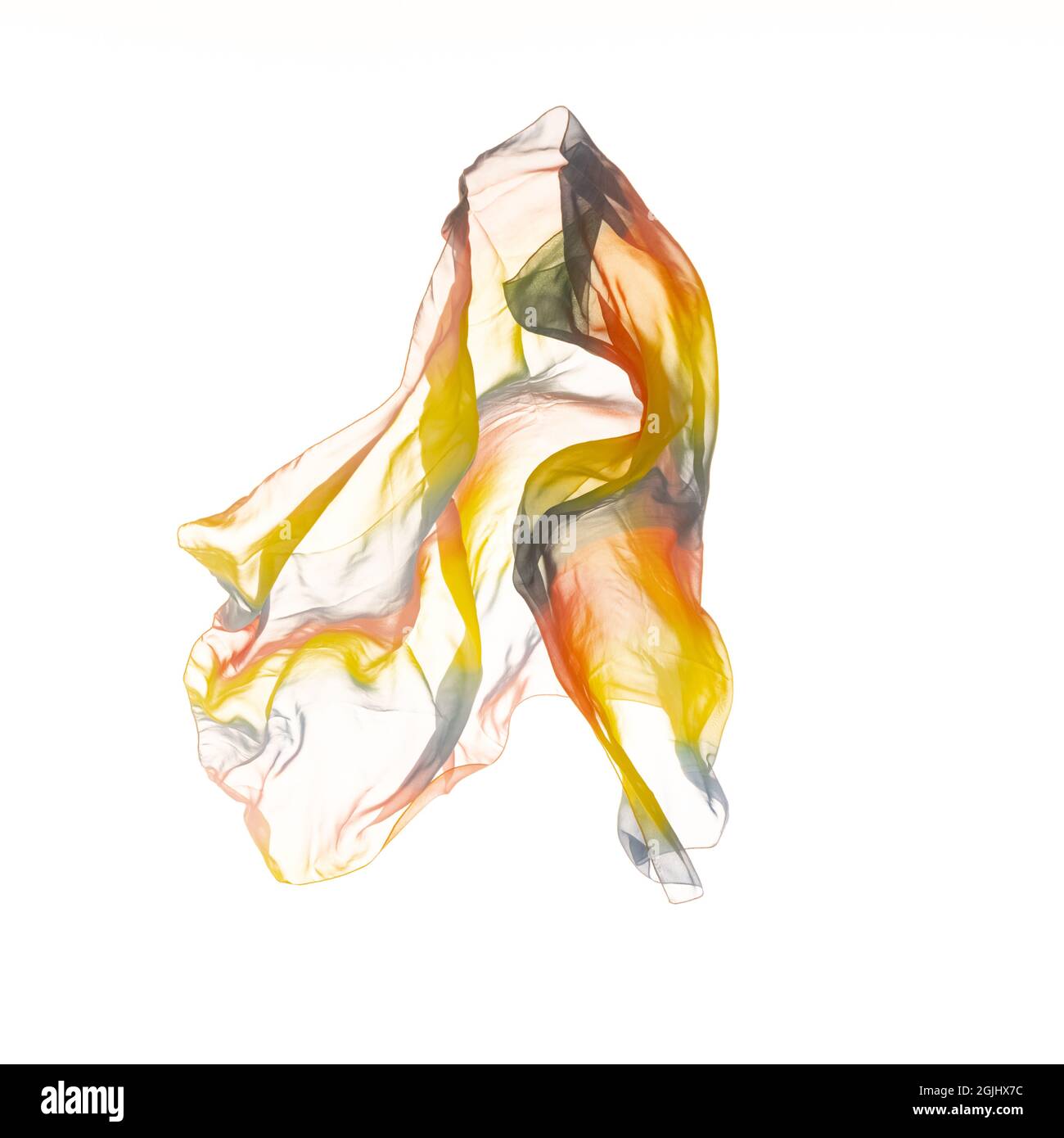 Texture of flying silk fabric. Smooth elegant transparent multicolored ...