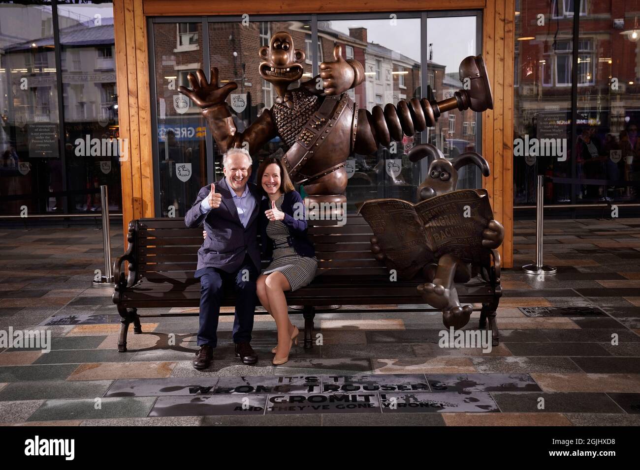 Nick Park, creator of Wallace and Gromit, Aardman Animations sits with ...