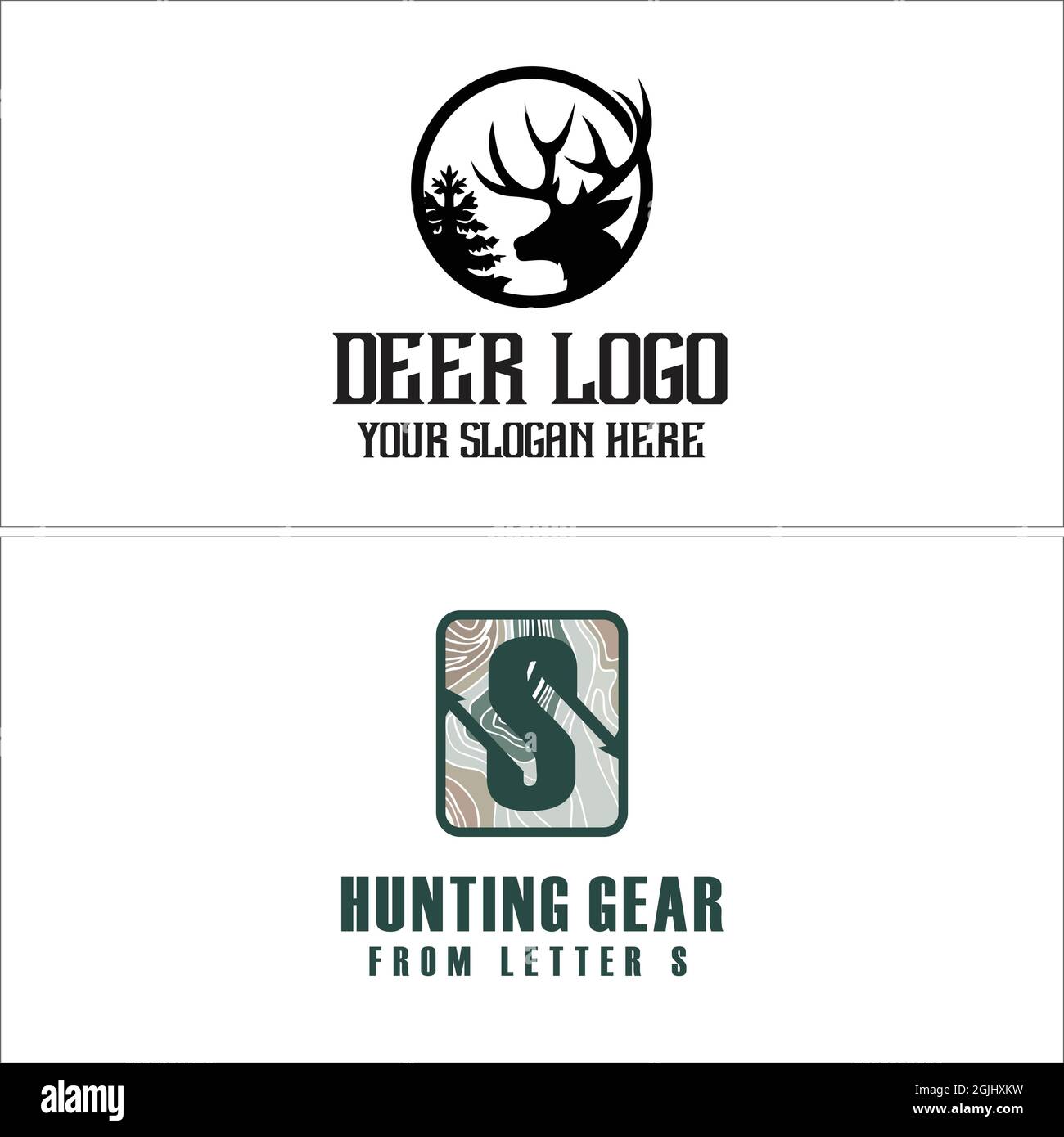 Hunting deer forest adventure logo design Stock Vector Image & Art - Alamy