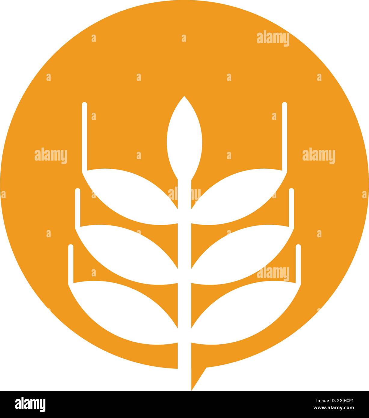 Agriculture wheat leaf icon logo design inspiration vector template ...
